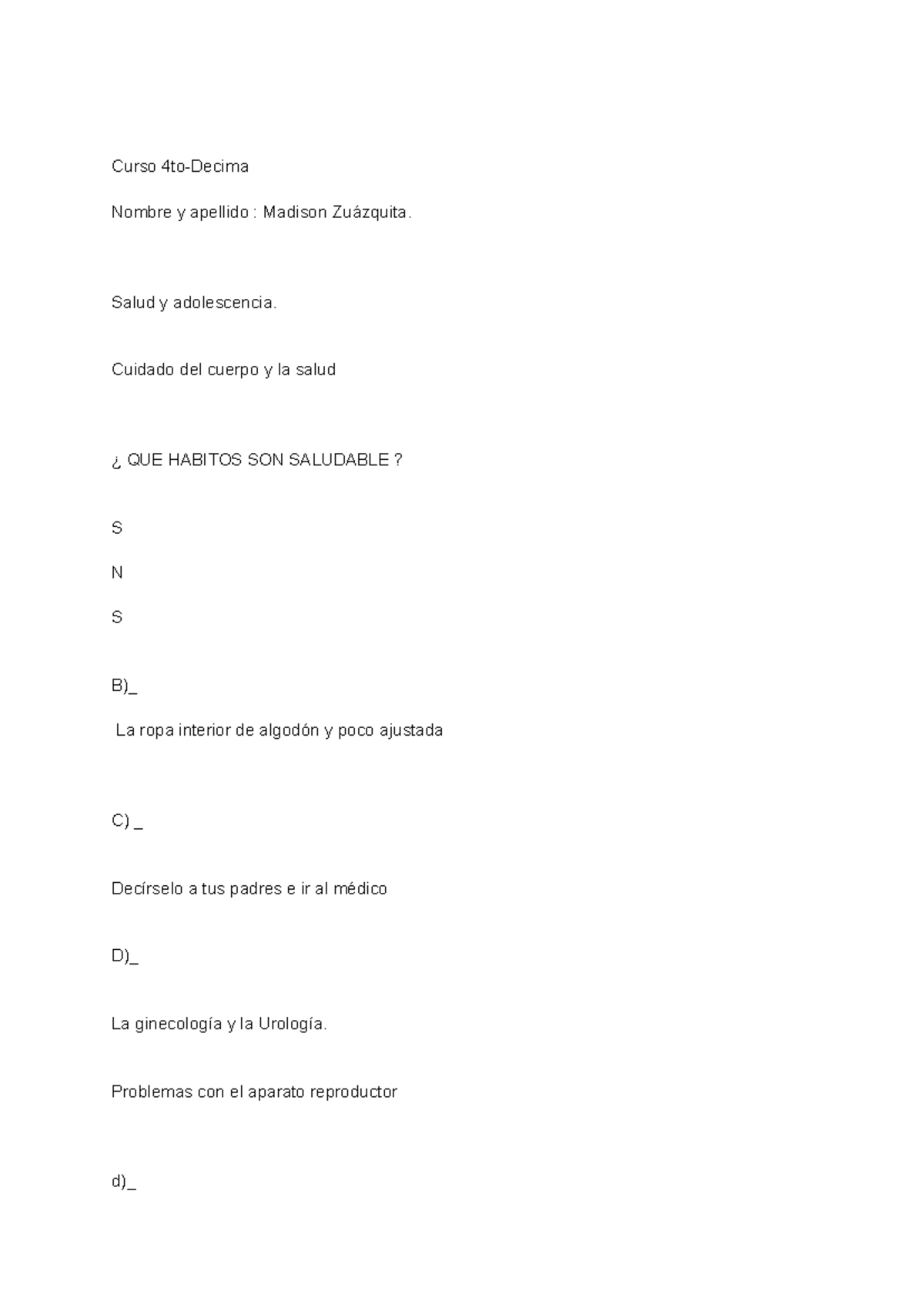 El cuidado del cuerpo y la salud - Nutrición Y Educación Para La Salud ...
