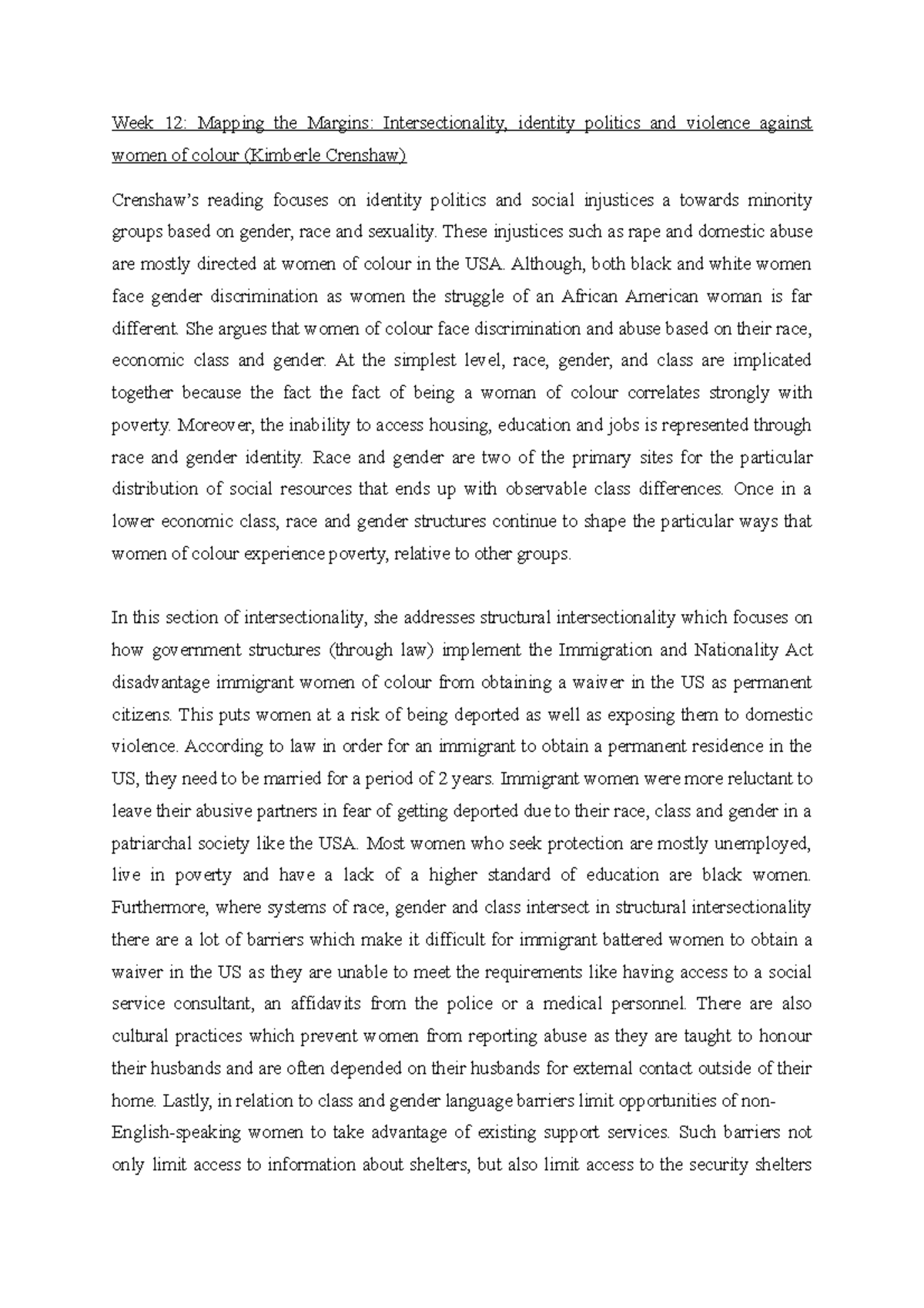 Kimberle Crenshaw (12) - Week 12: Mapping the Margins ...