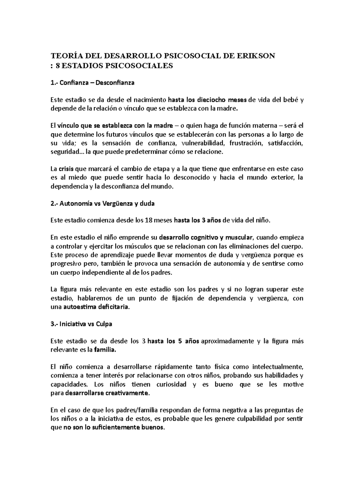 Teoría DEL Desarrollo Psicosocial DE Erikson - TEORÍA DEL DESARROLLO ...