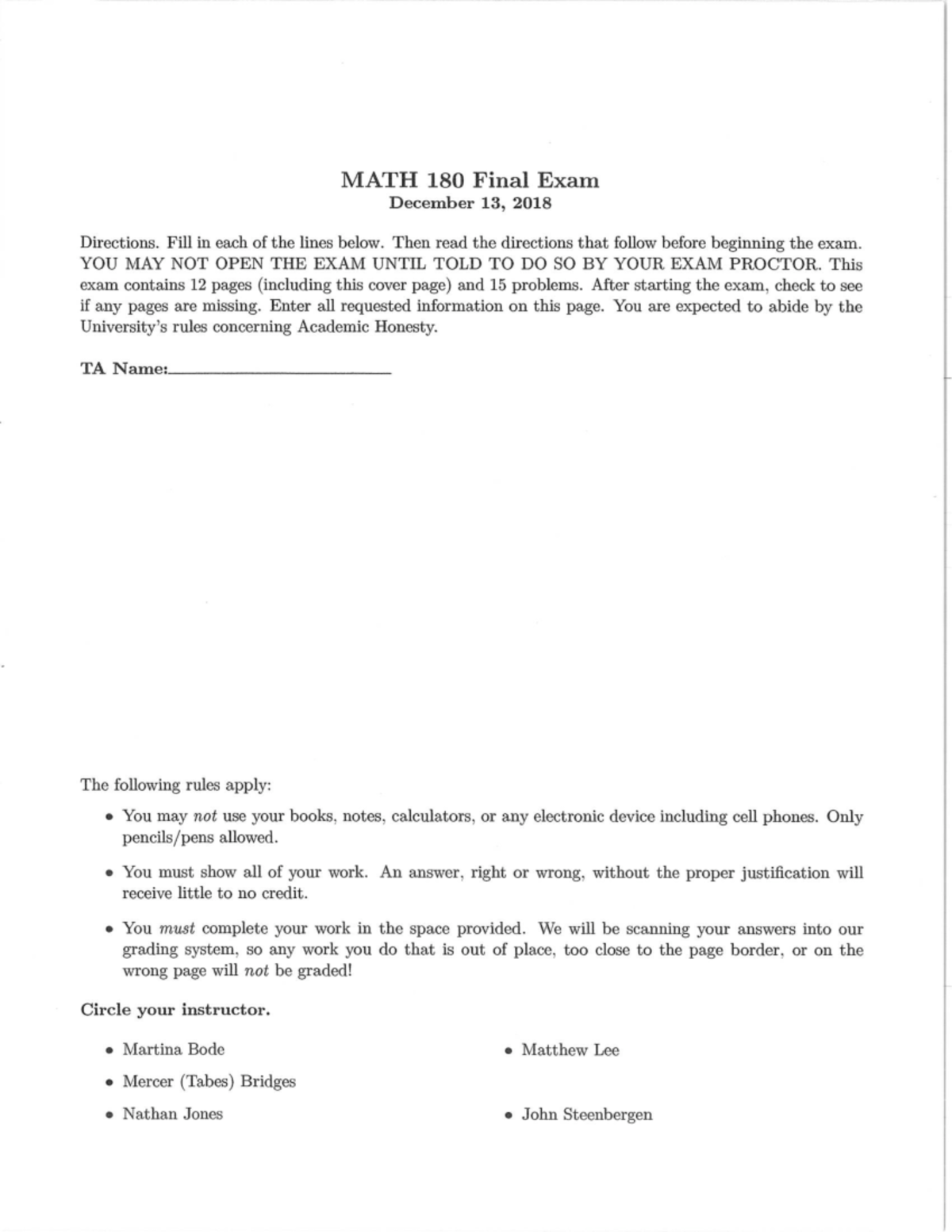 Math180 final fall2018 solutions - MATH 180 - Studocu