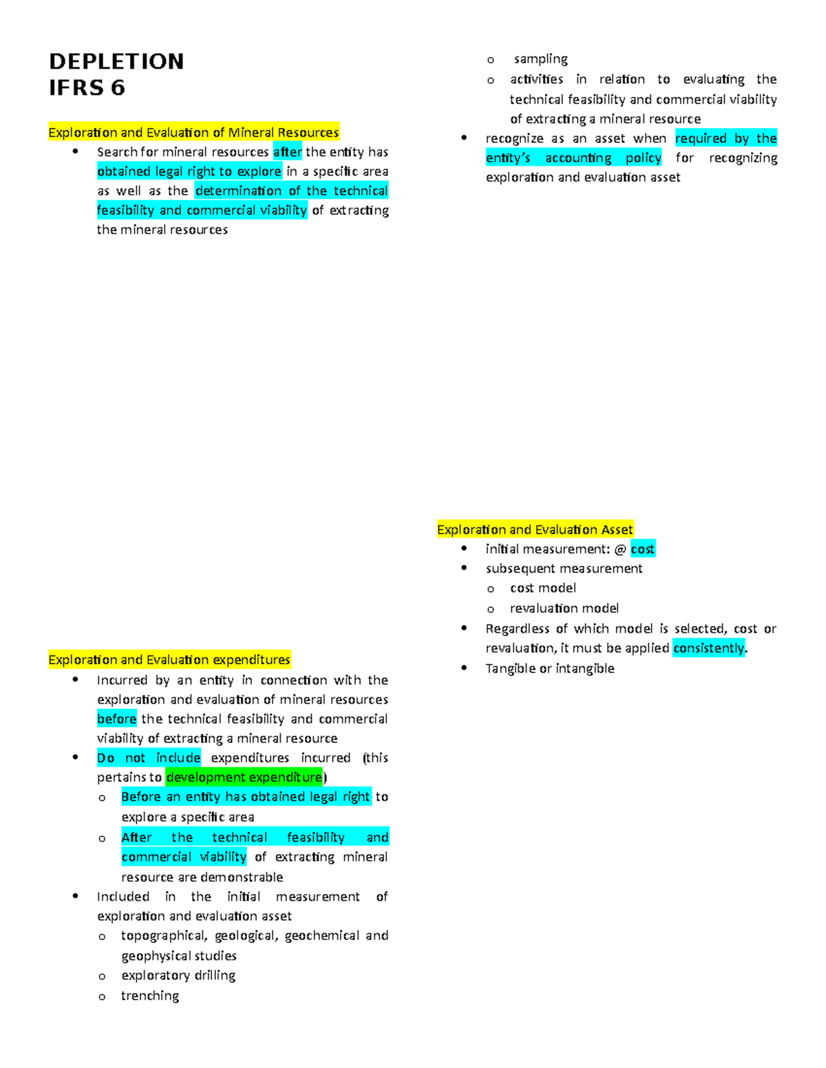 civil engineering philippines - DEPLETION IFRS 6 Exploration and ...