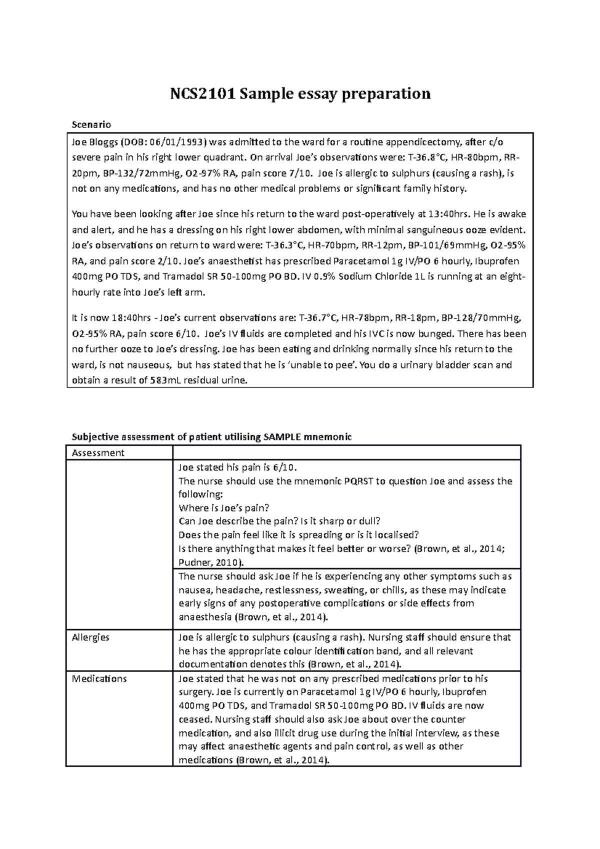 NCS2201 Sample essay preparation - NCS2101 Sample essay preparation ...