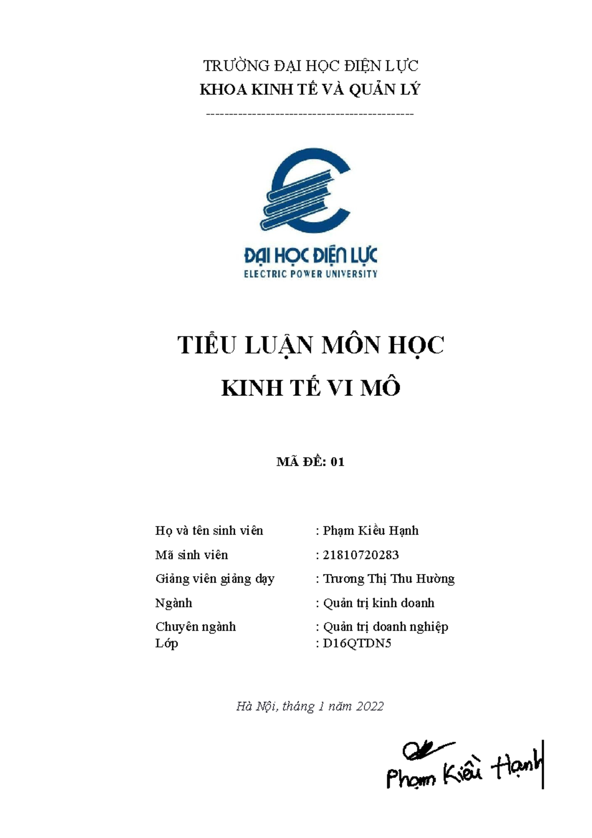 BÌA TIỂU LUẬN - bìa tiểu luận tiếng anh cho sinh viên năm nhất - TRƯỜNG ...