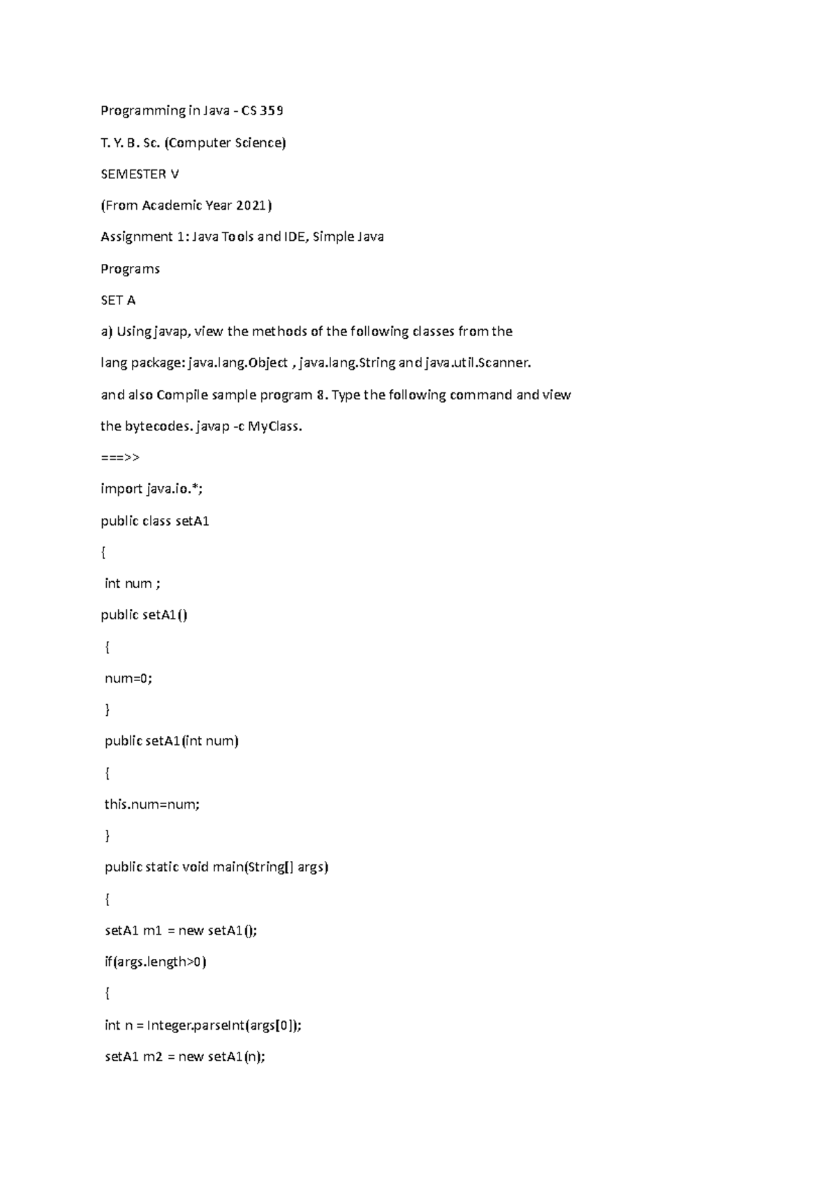 Programming In Java Sem 5 Pratical Answer Programming In Java Cs 3846