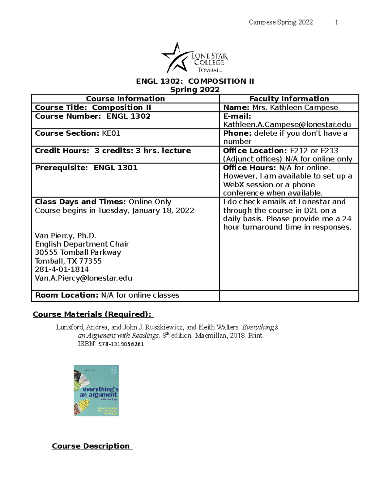 English 1302 KE02 Spring 2022 Syllabus - ENGL 1302: COMPOSITION II ...