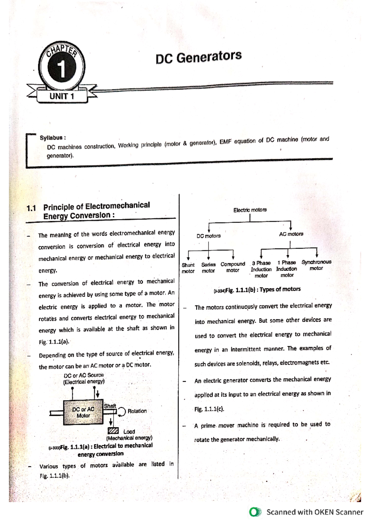 DC generators (EMI) - This is for 2nd year students - CHAPTER DC Generators 1 UNIT 1 Syllabus ...