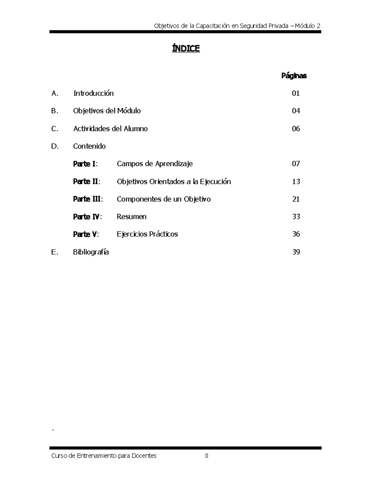 Modulo 02 Objetivos DE LA Instruccion - ÍNDICE Páginas A. Introducción ...