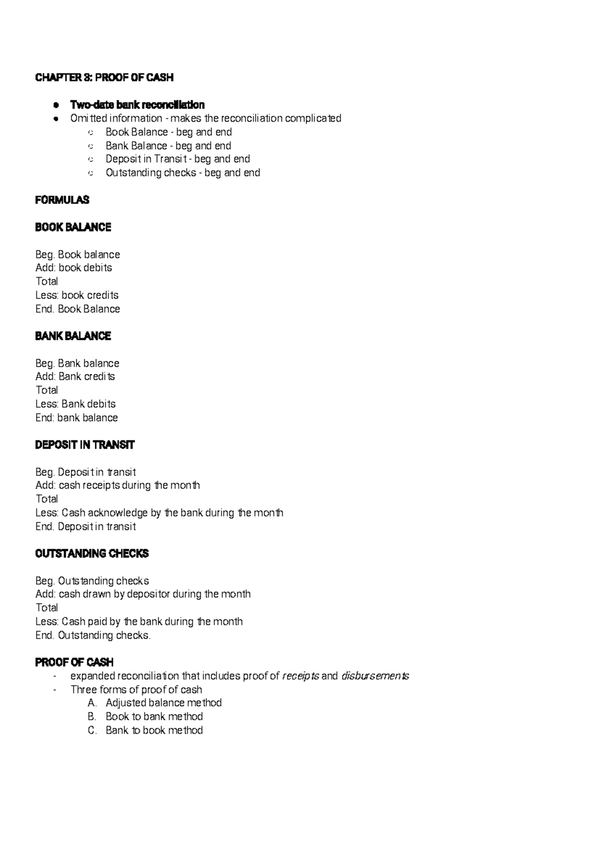 Intacc- Proof OF CASH AND Account Receivable - CHAPTER 3 : PROOF OF ...