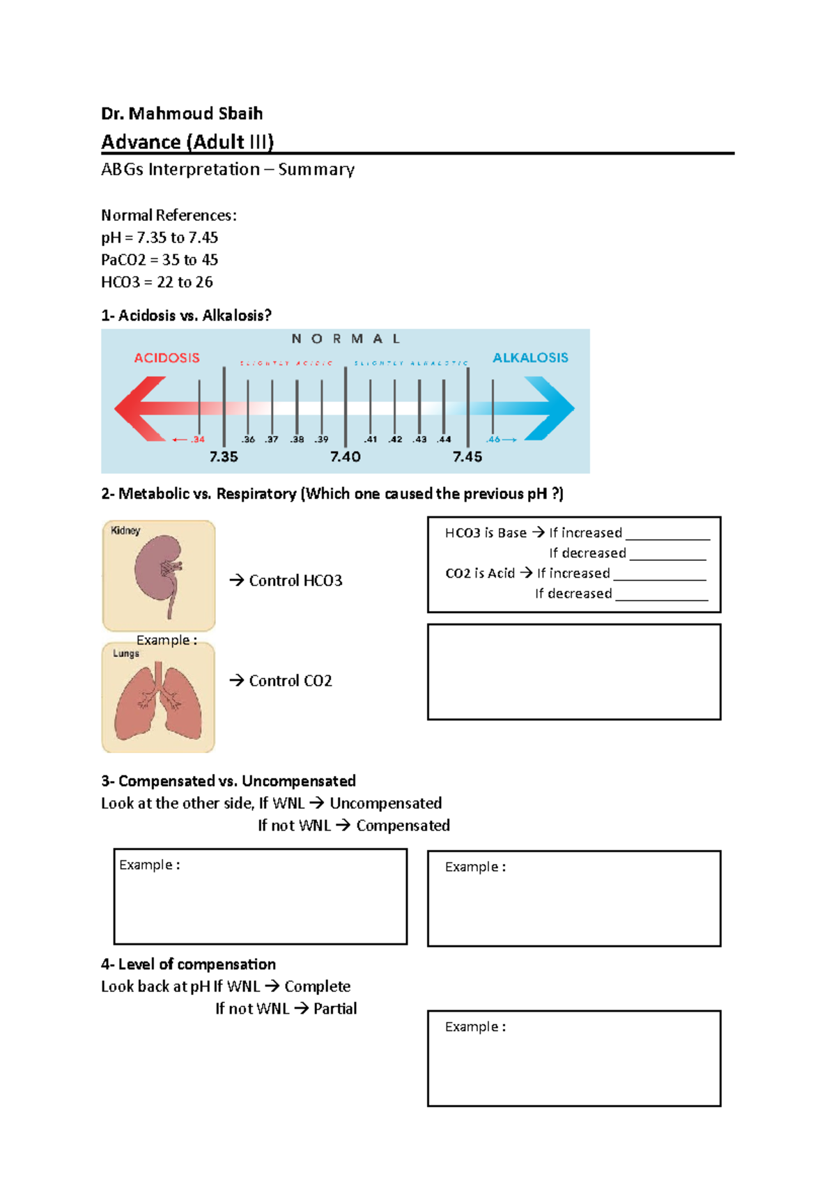 ABGs - ABGs - Dr. Mahmoud Sbaih Advance (Adult III) ABGs Interpretation ...