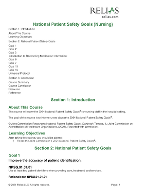 Relias Assessments - Core Mandatory Part I - All of the above (Not ...