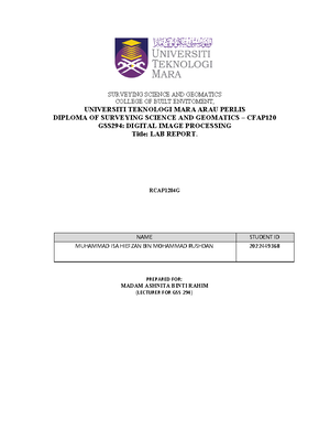Lab report cartho - UITM ARAU PERLIS GSS2 84 CARTOGRAPHY GROUP RAP1204F ...