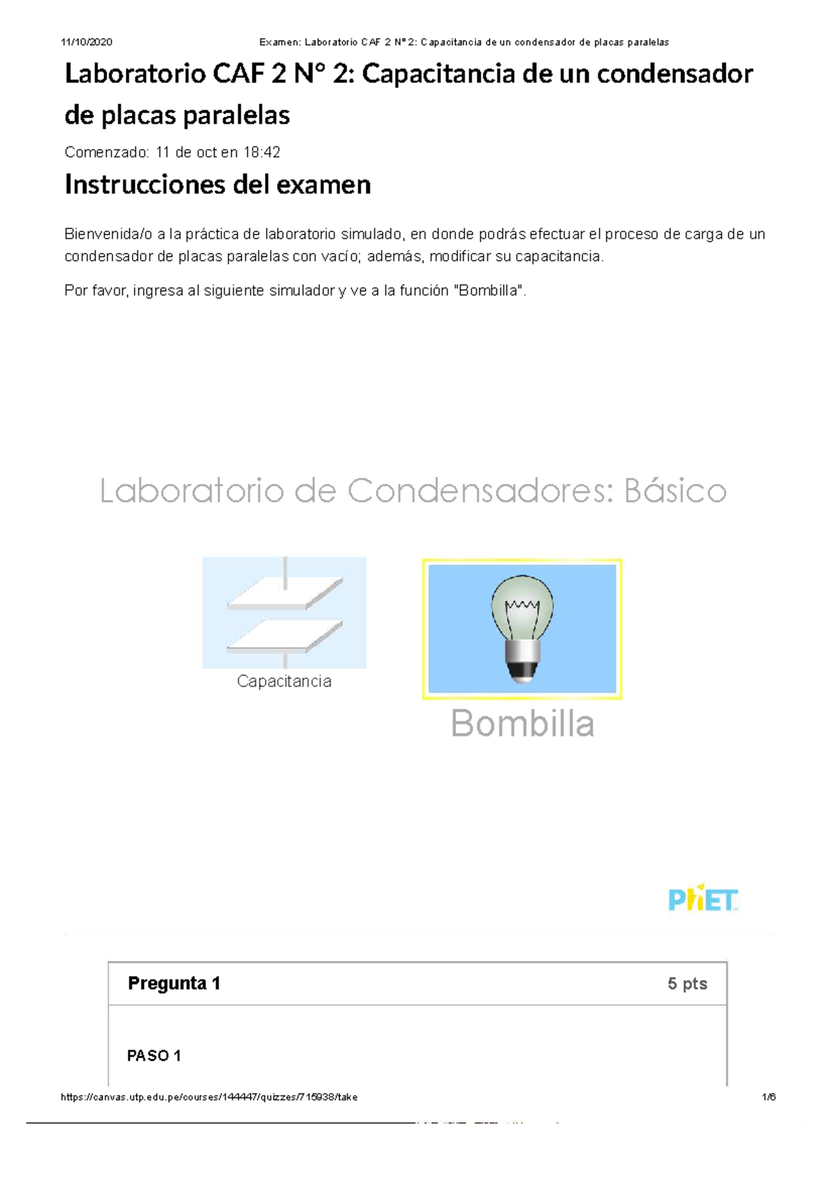 Examen-laboratorio-caf-2-n-2-capacitancia-de-un-condensador-de-placas-paralelas compress - - Studocu