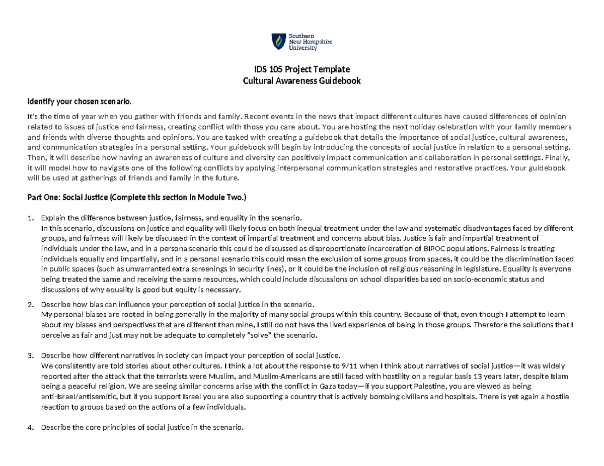 IDS 105 Project Module 4 Edits - IDS 105 Project Template Cultural ...