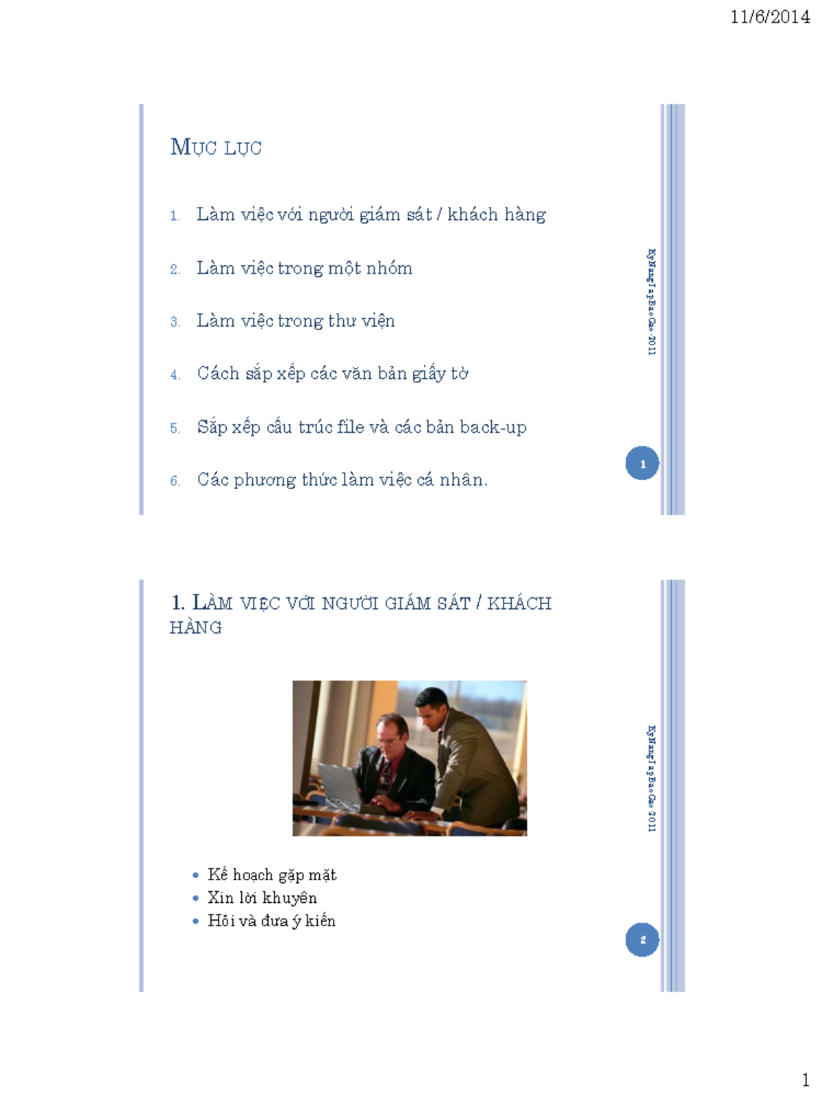 Bai - kinh tế chính trị - MĀC LĀC L‡m viác vãi ng°åi gi·m s·t / kh·ch h‡ng L‡m viác trong mát ...