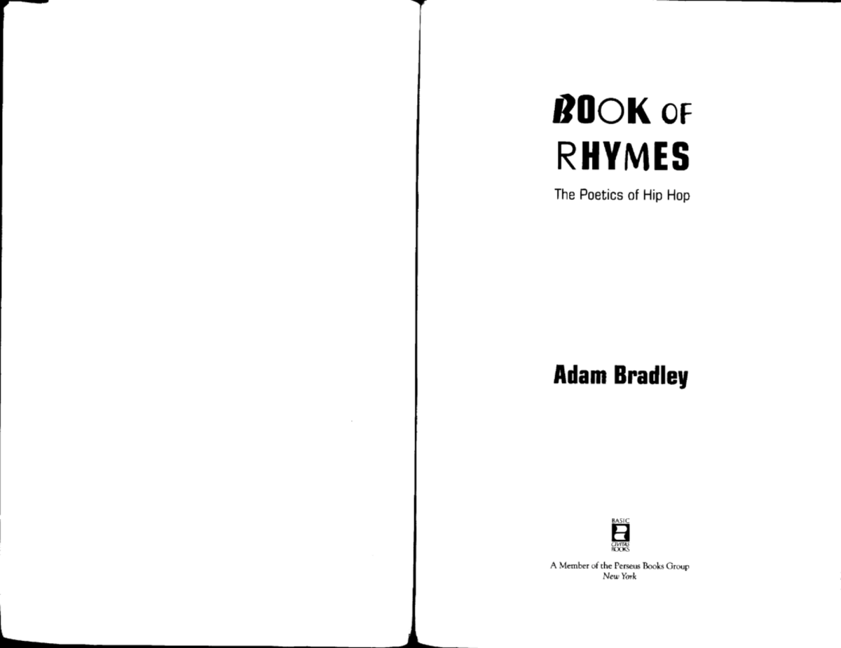 Bradley - Rap Poetry 101 - /?OOK OFRHYMES The Poetics of Hip Hop Adam ...