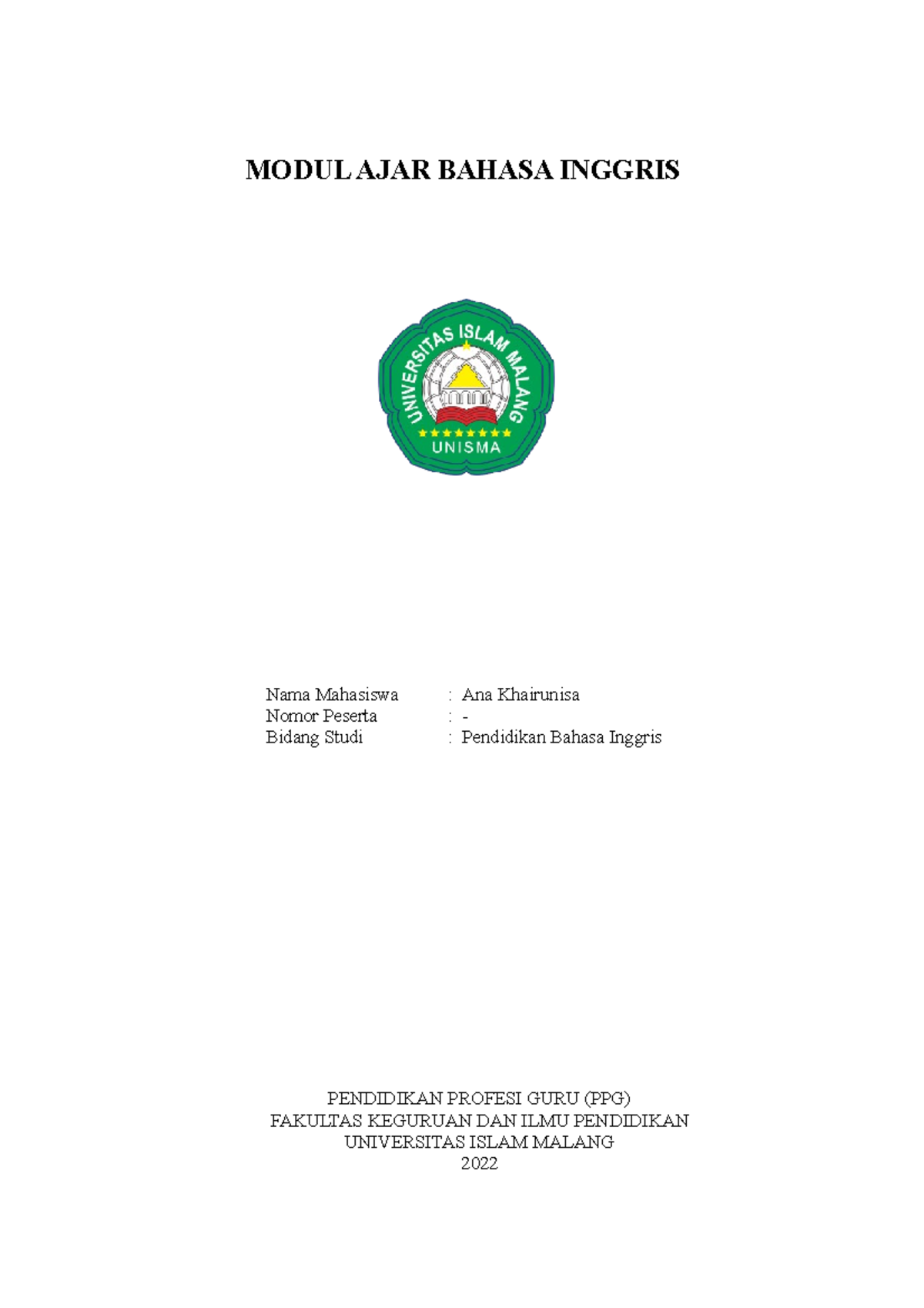 Modul Ajar Kumer-PPG 2022 - MODUL AJAR BAHASA INGGRIS Nama Mahasiswa ...