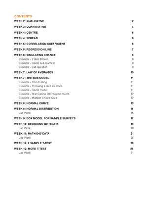 Math1005 Unit outline - Faculty of Science School of Mathematics and ...