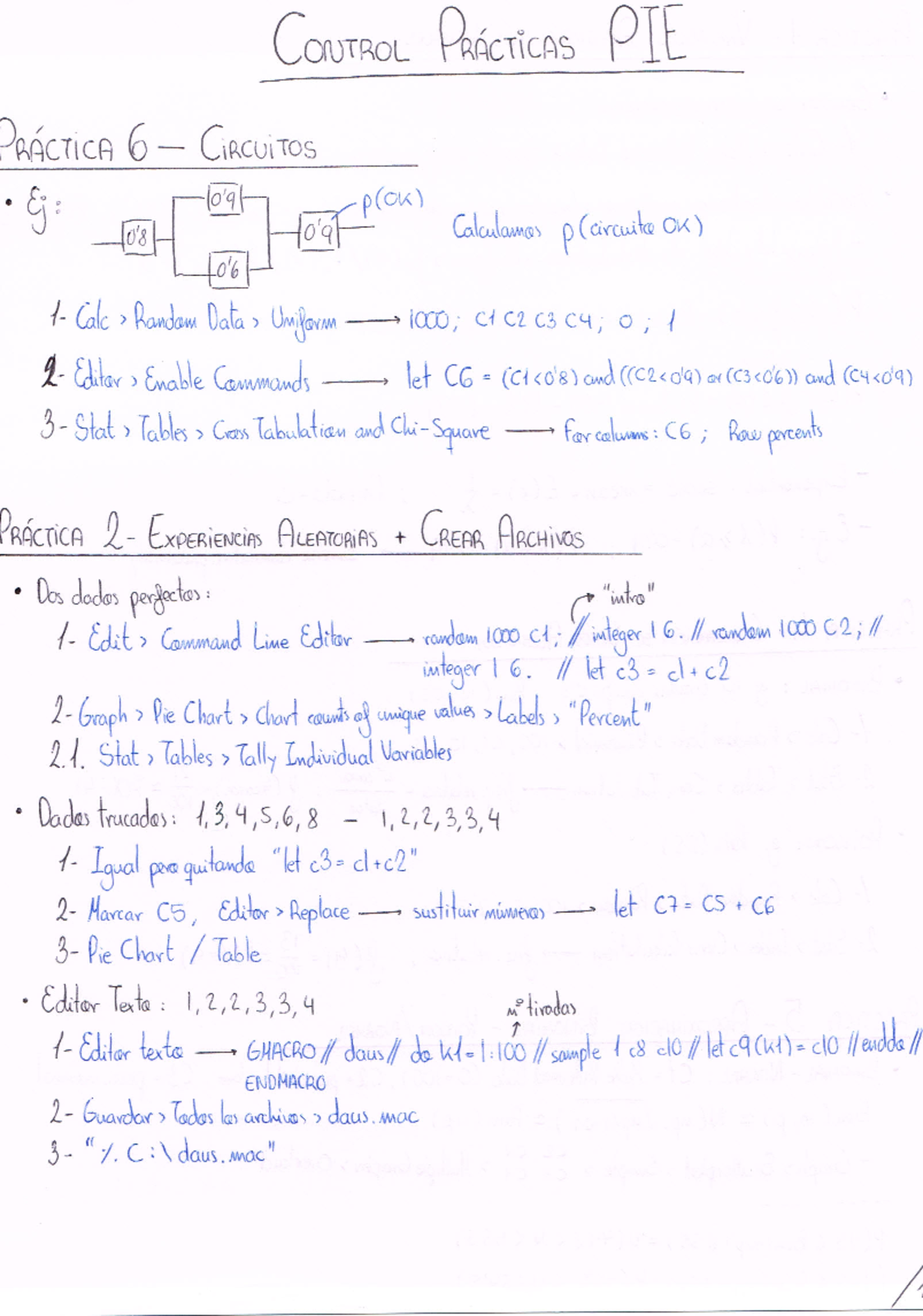 Resumen Control Prácticas - Comma. 031361013 p22: 6 ((126 Data 3 U C2 ...