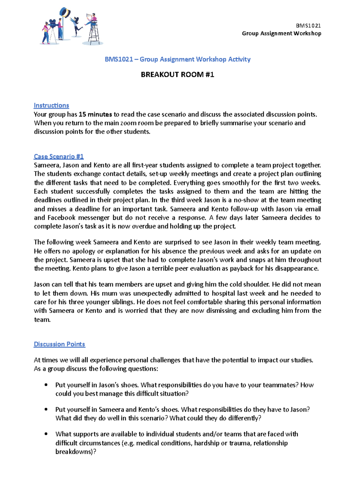 Practical Week 4 notes - BMS Group Assignment Workshop BMS1021 – Group ...