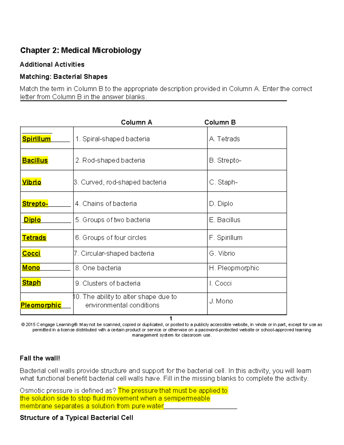 Module 2 worksheet - Chapter 2: Medical Microbiology Additional ...