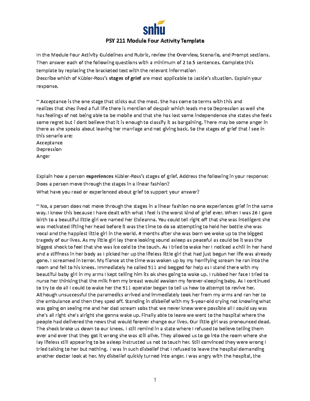 4dn - lifespan development - PSY 211 Module Four Activity Template In ...