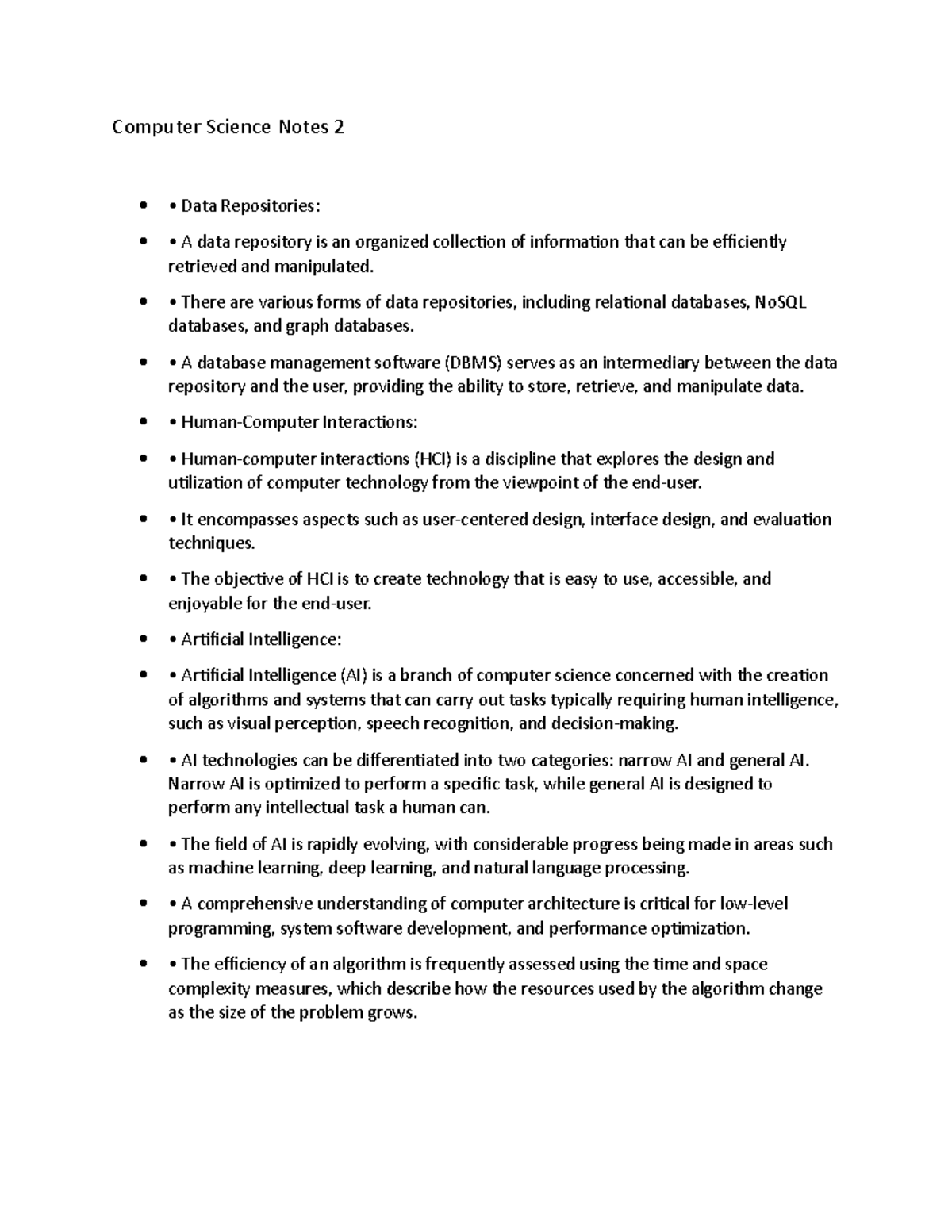 Computer Science Notes 2 - • There are various forms of data ...