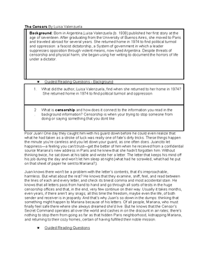 The Censors By Luisa Valenzuela - The Censors By Luisa Valenzuela ...