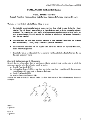 COMP3308 - USyd - Introduction to Artificial Intelligence - Studocu
