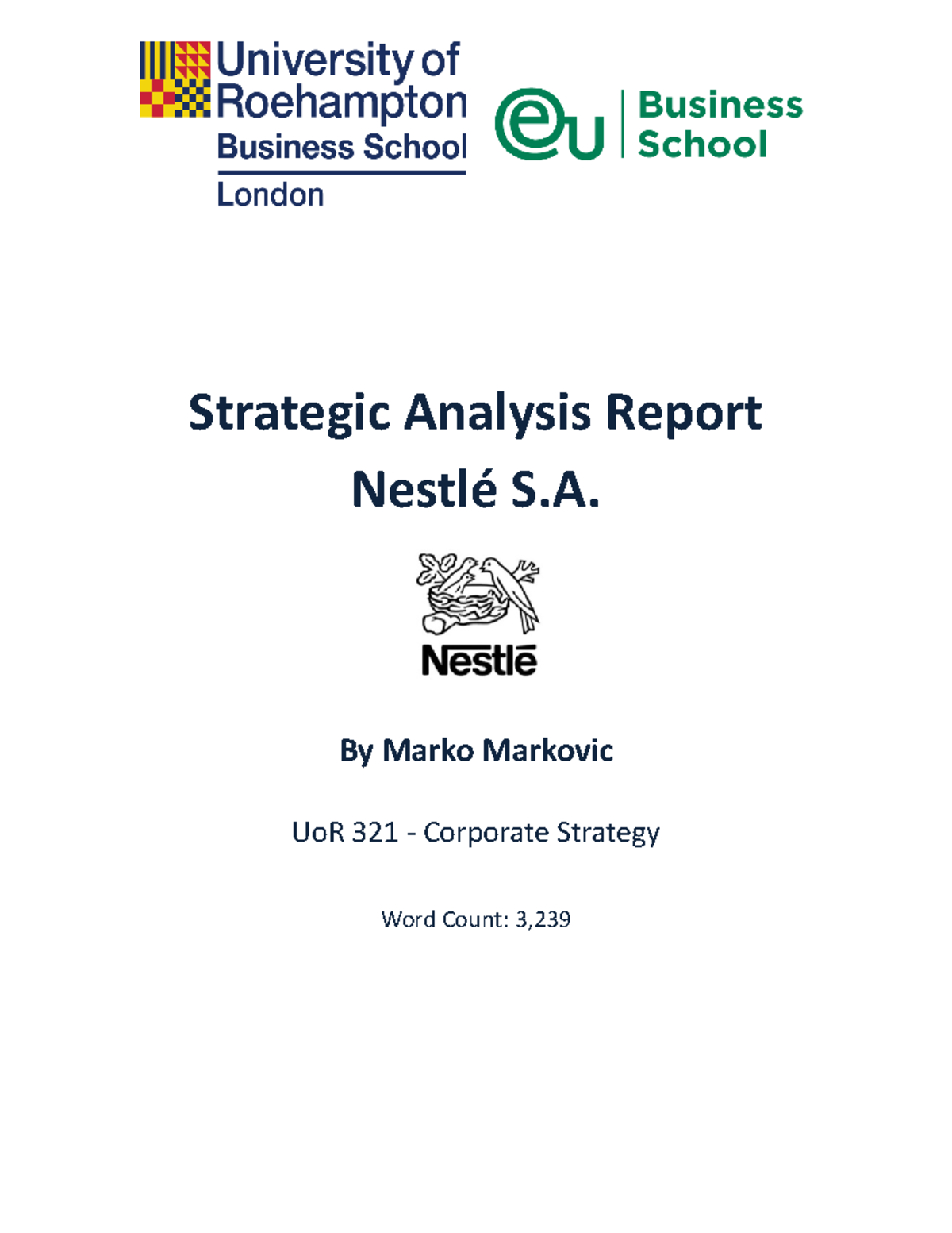 Strategic Analysis Report Nestle - Strategic Analysis Report Nestlé S ...