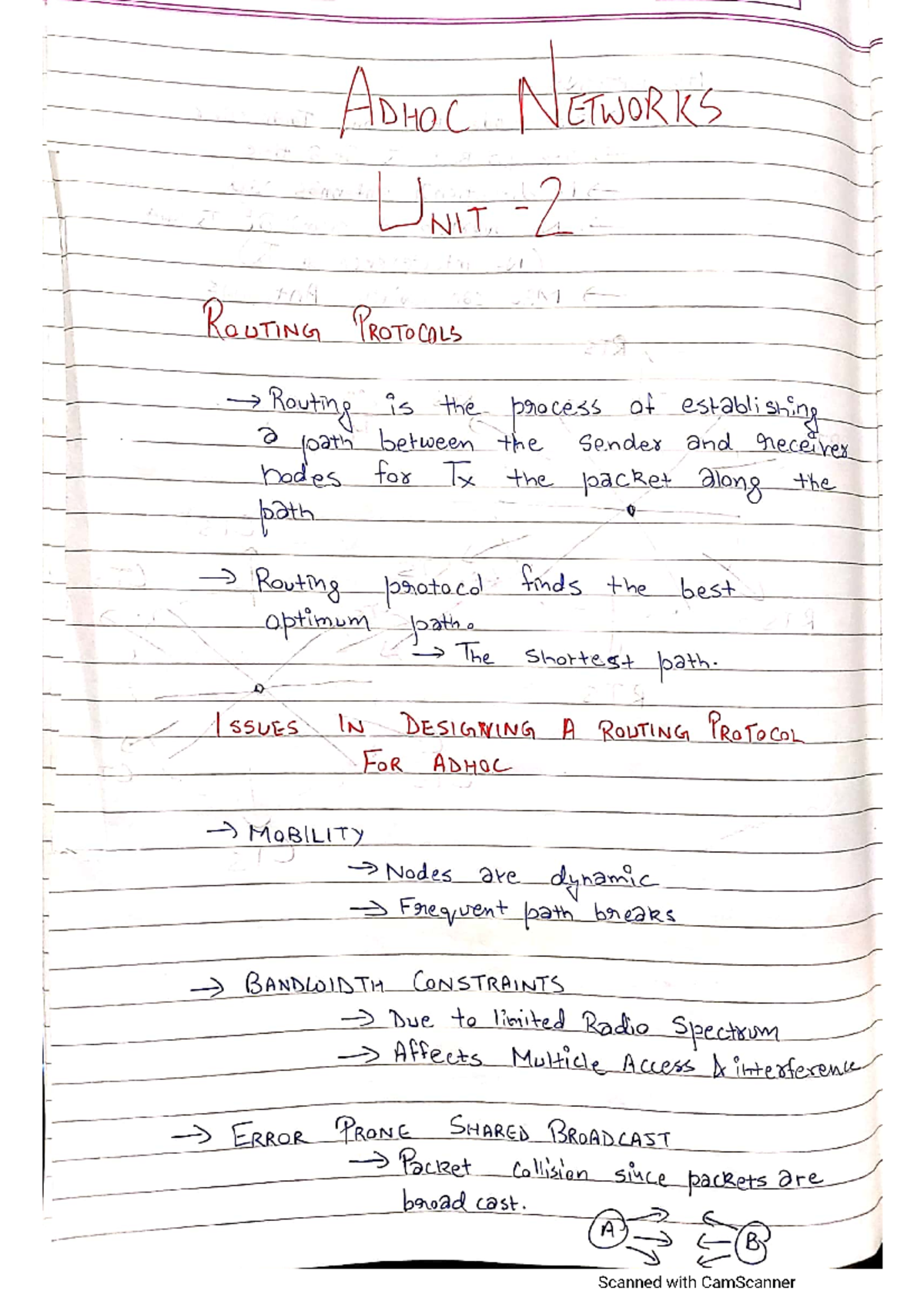 Unit2 - notes - Ad Hoc and Sensor Networks - Studocu
