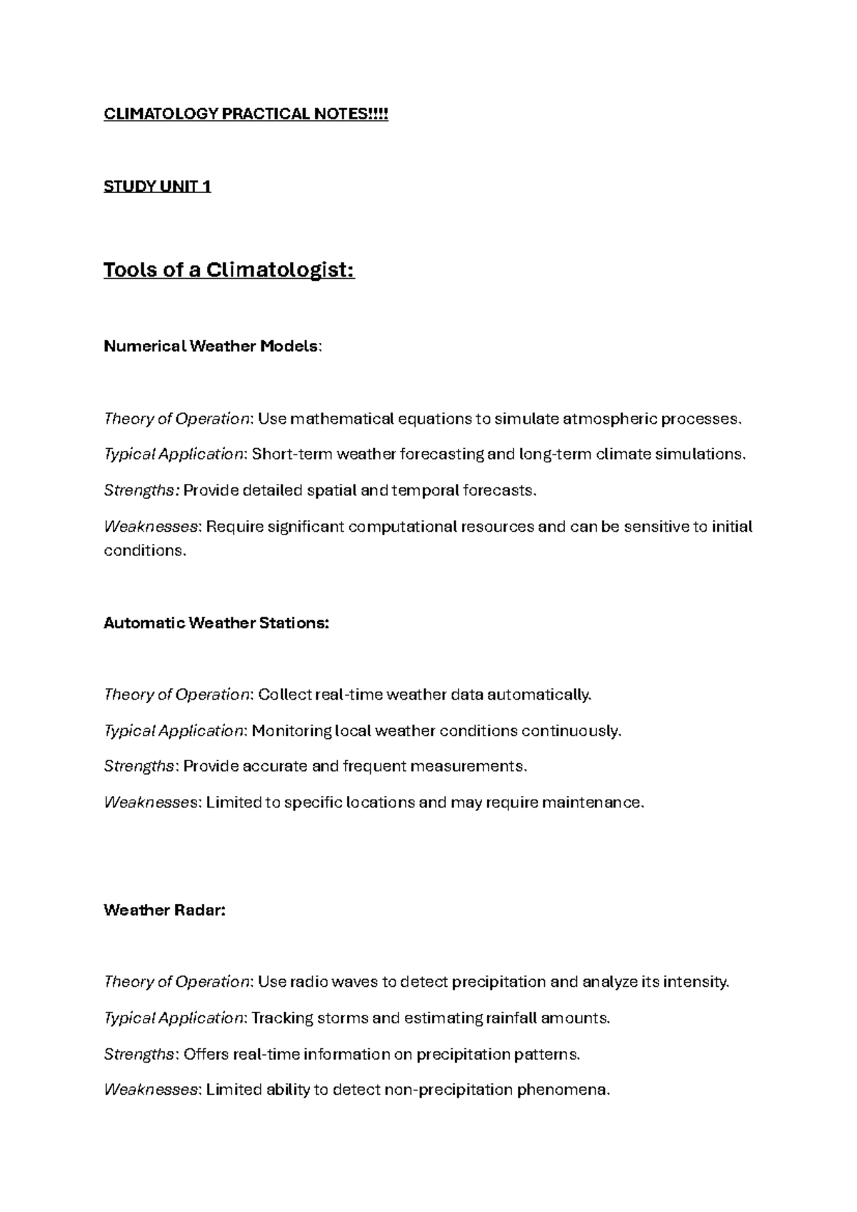 Climatology Practical Report Notas - CLIMATOLOGY PRACTICAL NOTES ...