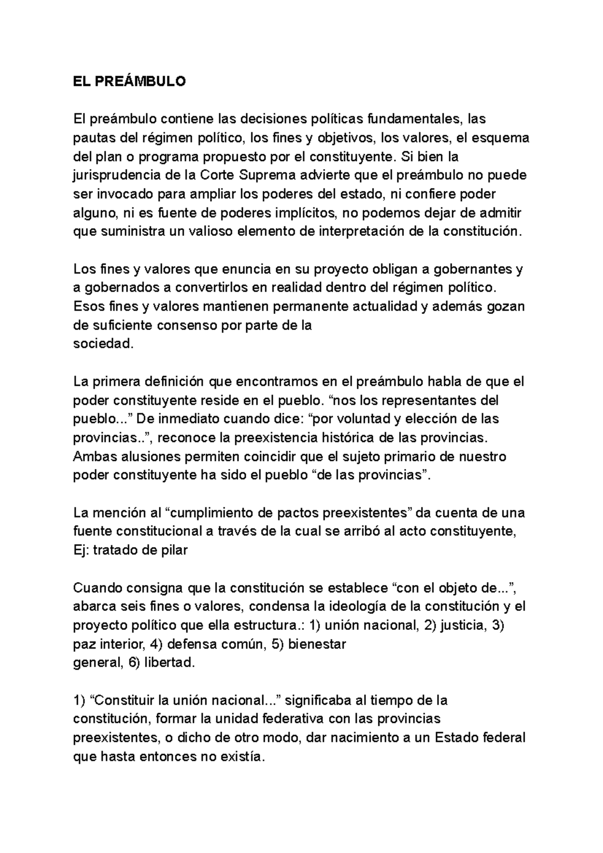 Legislacion 1 - Trabajo 1 - EL PREÁMBULO El preámbulo contiene las ...