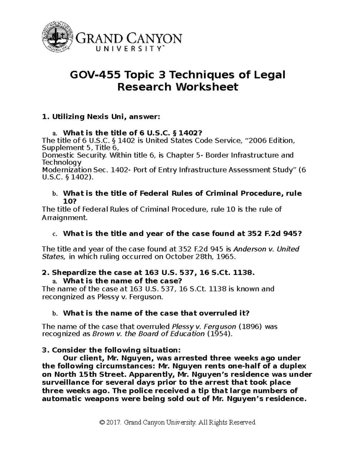 Gayosso GOV-455 Topic 3 Techniques of Legal Research 5-15-17 - GOV-455 ...