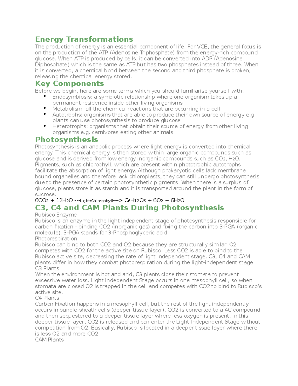 Energy transformations - Energy Transformations The production of ...