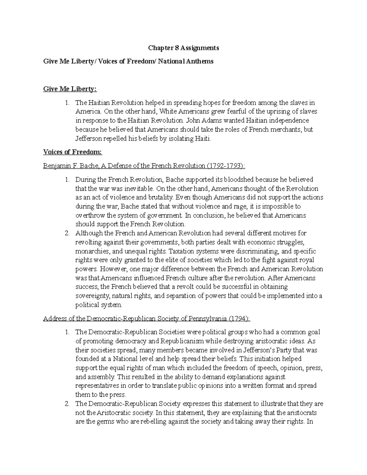 Chapter 8 Reading Assignments (HIST) - Chapter 8 Assignments Give Me ...