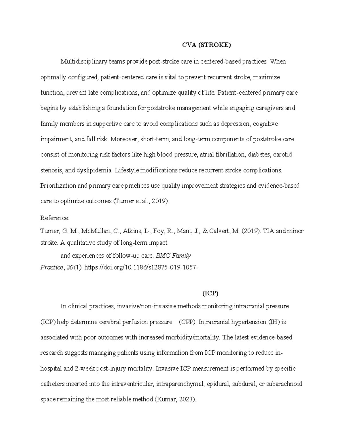 Active learning - questions - CVA (STROKE) Multidisciplinary teams ...