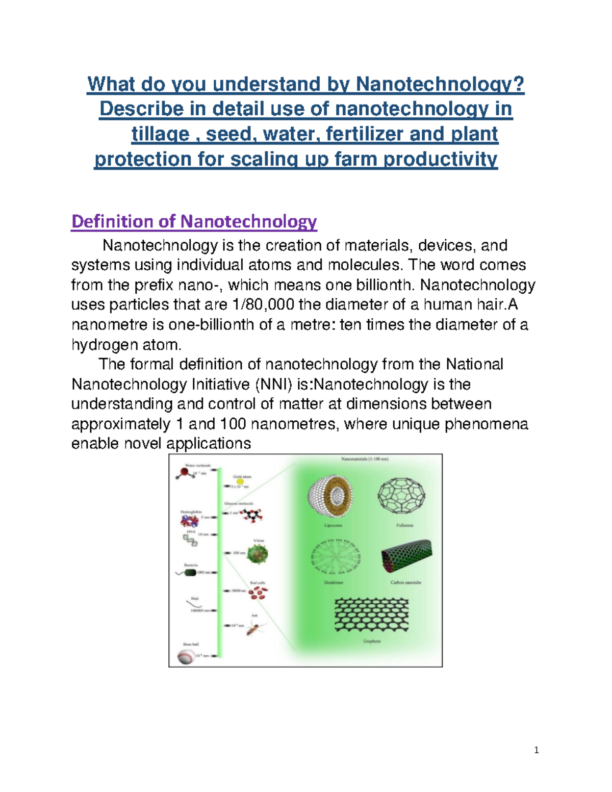 RGIS notes on nano technology - What do you understand by ...