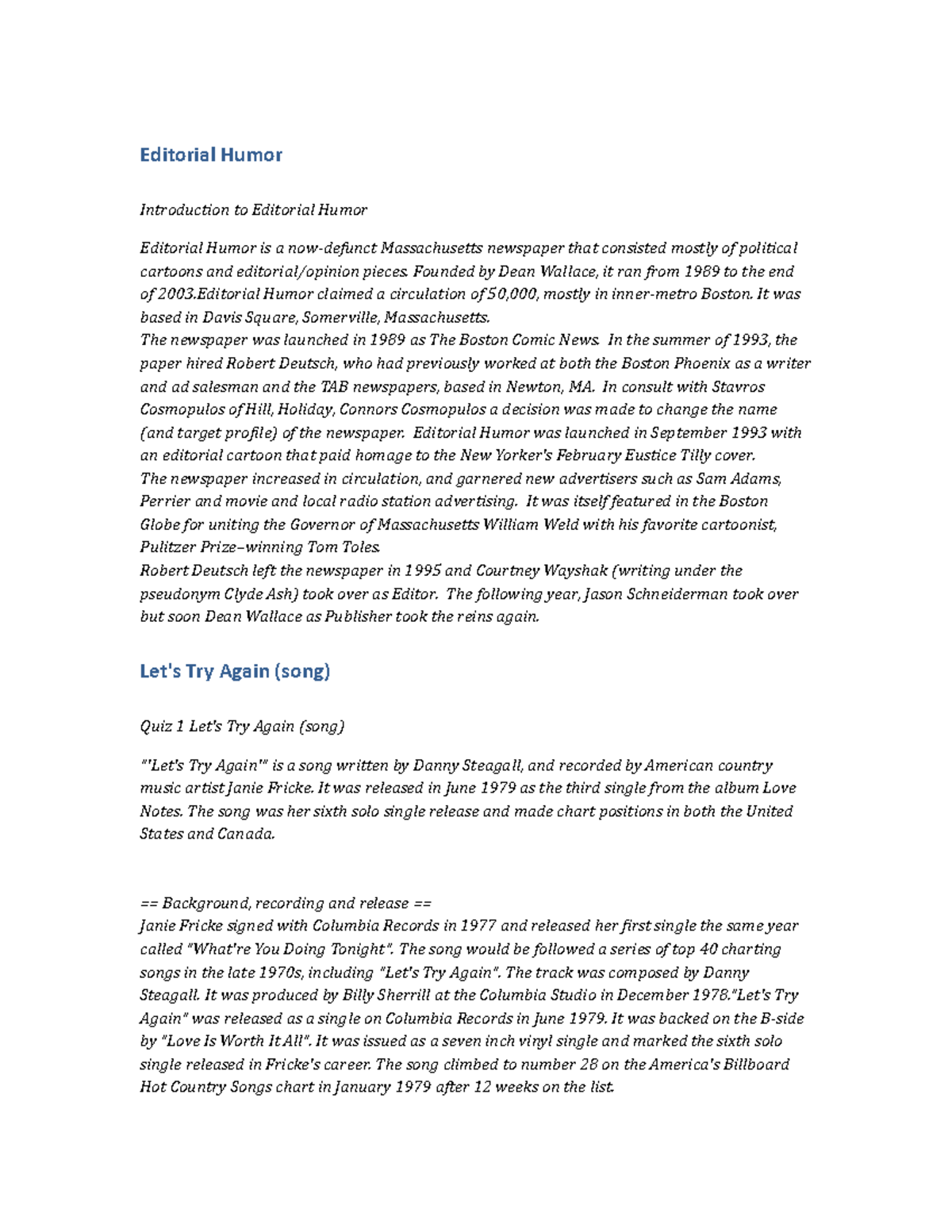 HIST123Lecture-Note Editorial Humor - Editorial Humor Introduction to ...