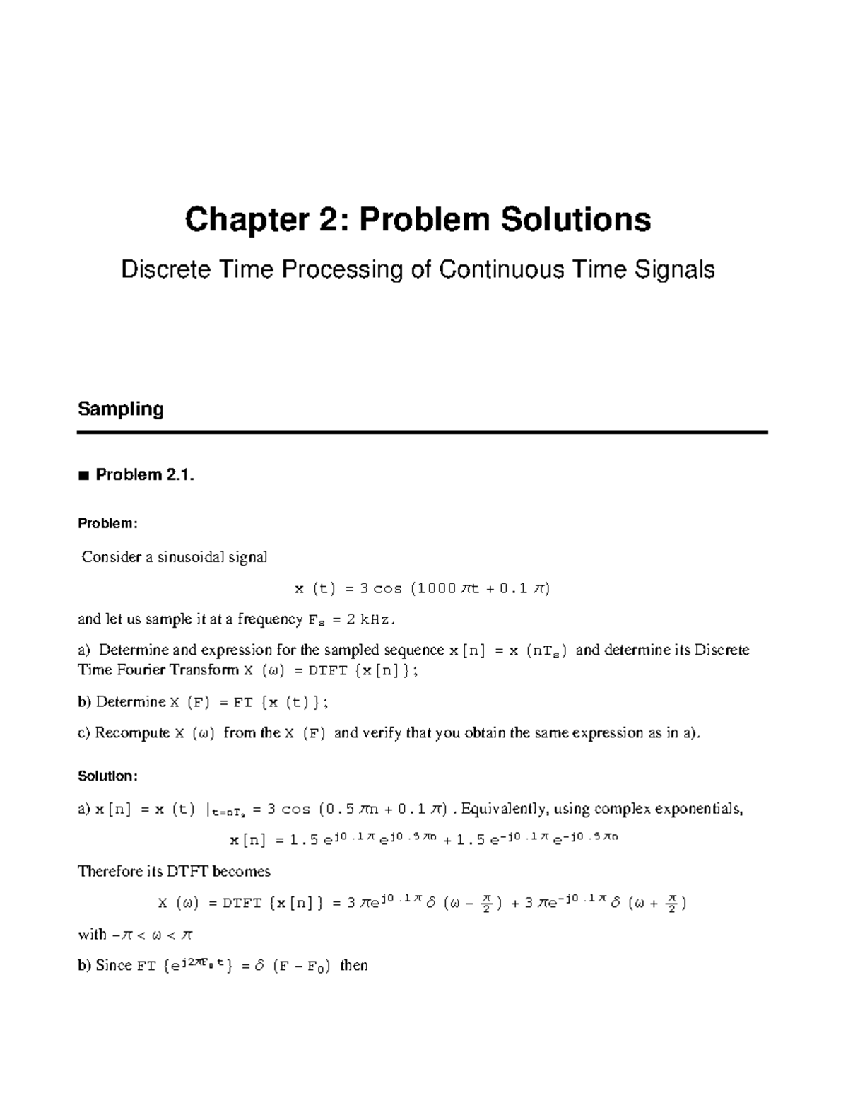 Solutions Chapter 2 - good practice - ####### Chapter 2: Problem Solutions Discrete Time ...
