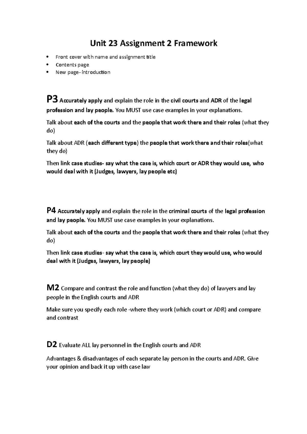 Unit 23 Assignment 2 Framework - Unit 23 Assignment 2 Framework Front ...