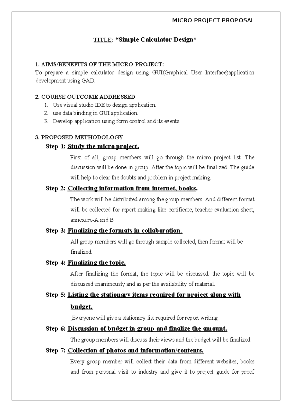 Proposal - Detailed description authentic synopsis - MICRO PROJECT ...