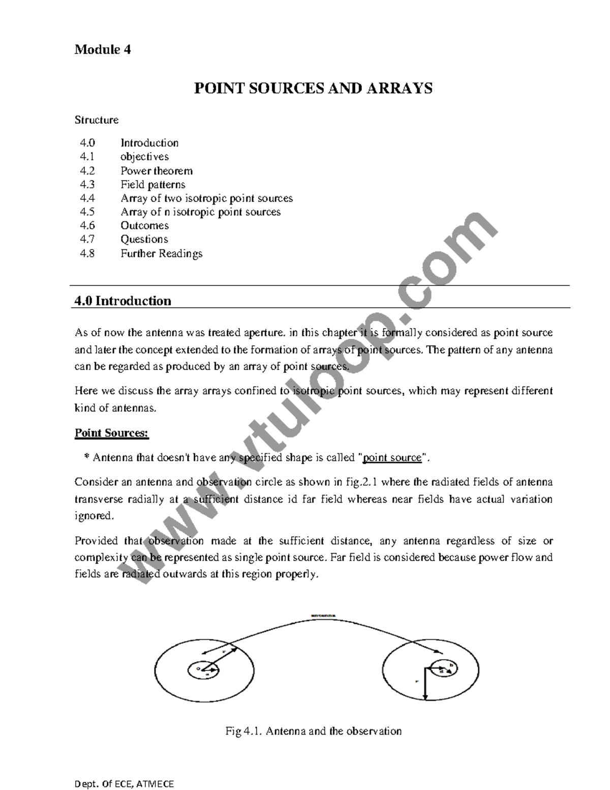 M4 - Vahahaha - Module 4 POINT SOURCES AND ARRAYS Structure 4 Introduction 4 objectives 4 Power ...