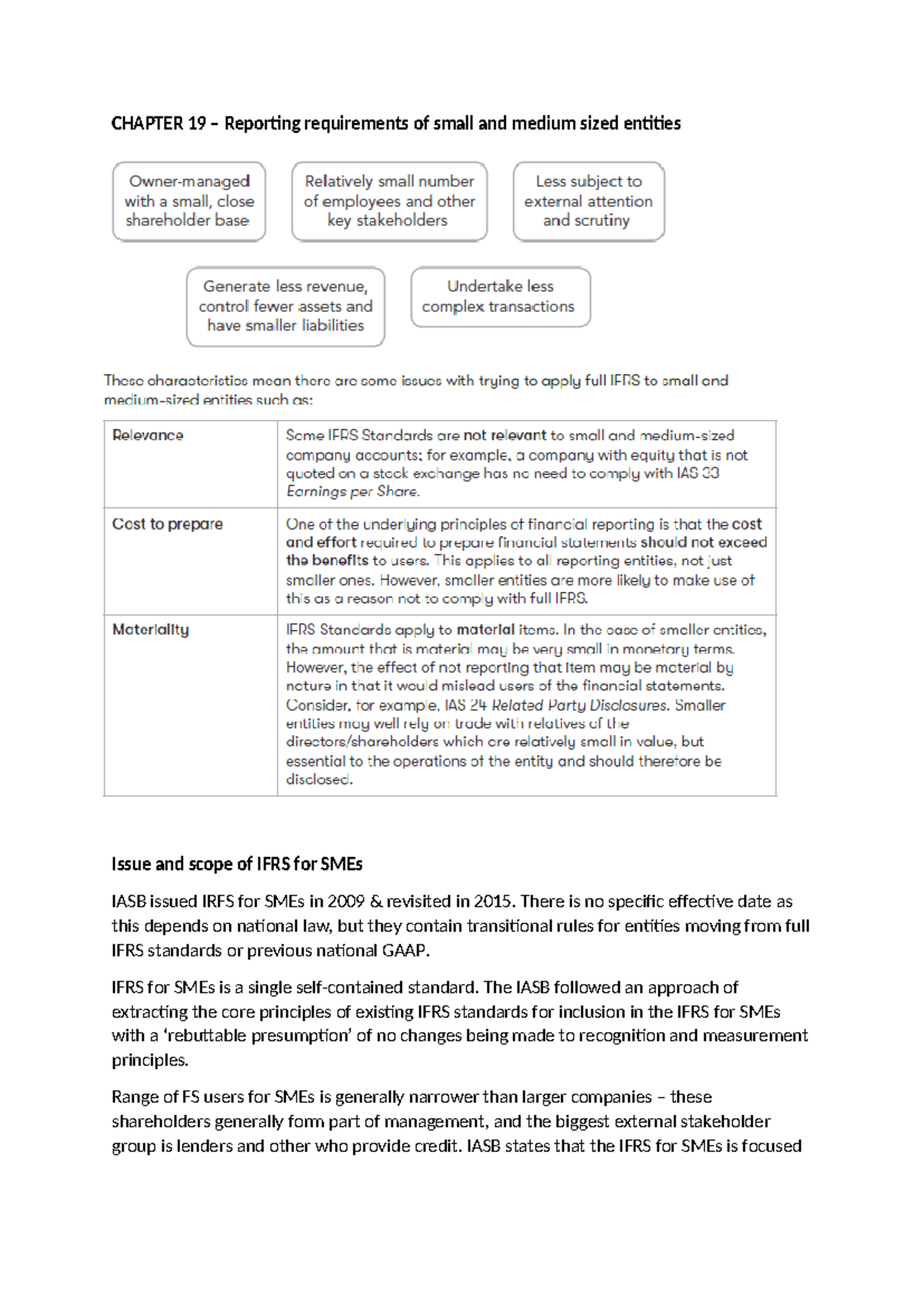 SBR Chapter 19 - SMEs - Revision notes - CHAPTER 19 – Reporting ...