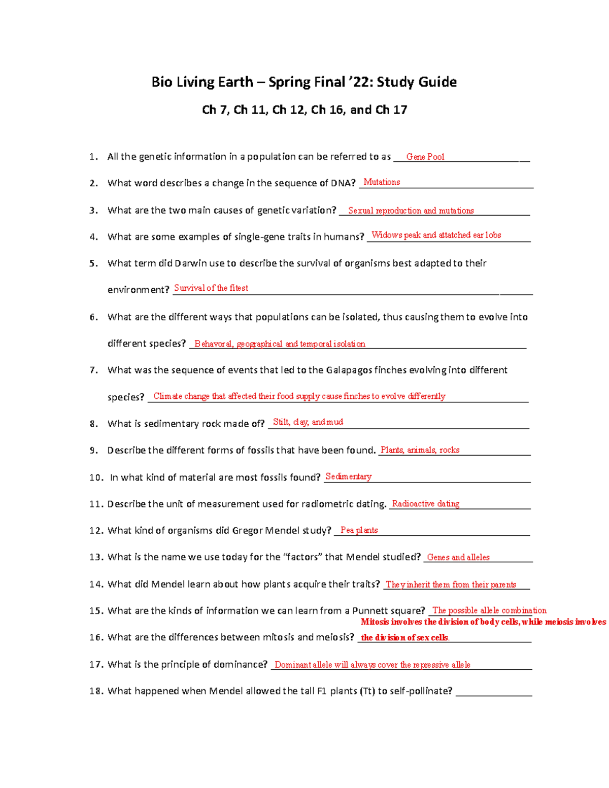 Edgar Soto - Bio Living Earth Spring Final '22 Study Guide - Bio Living ...