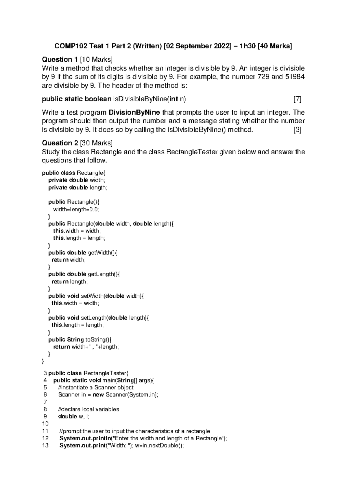 Test1Part2Written - notes - COMP102 Test 1 Part 2 (Written) [02 ...