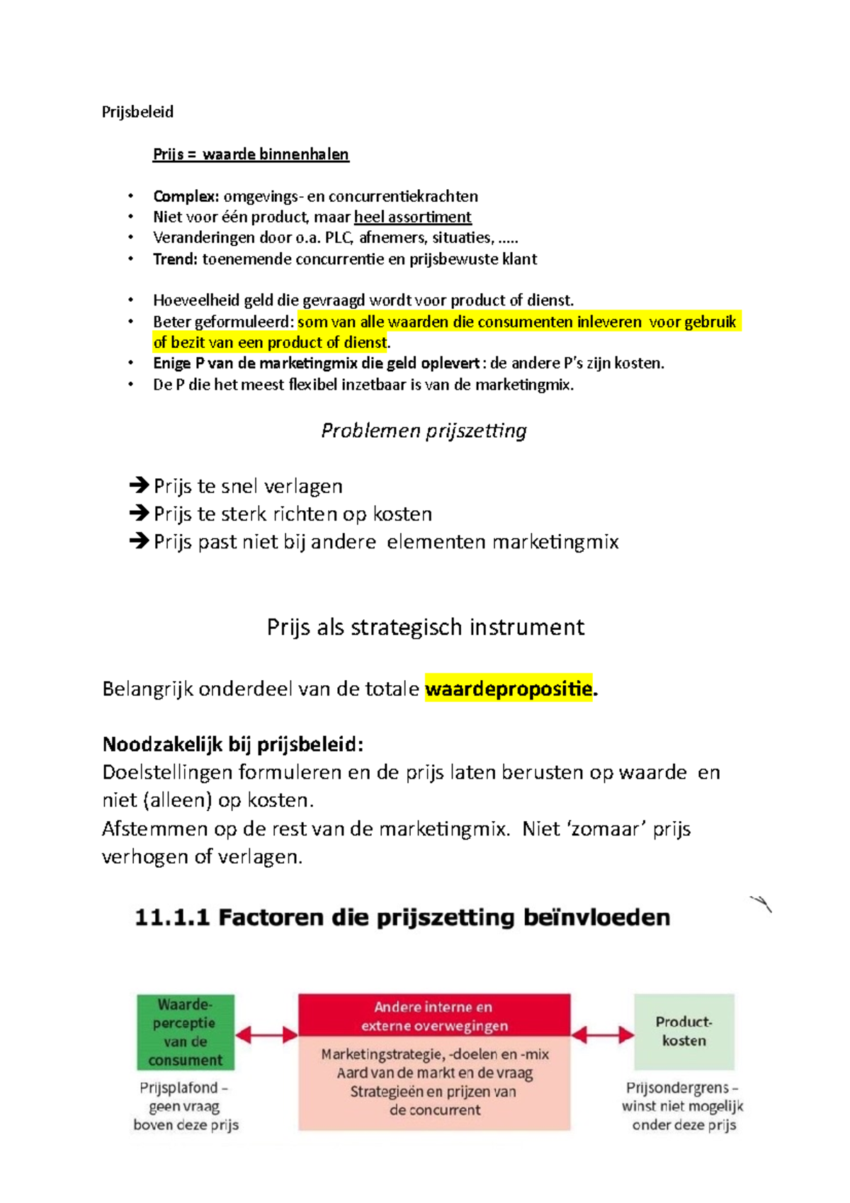 Prijsbeleid - Prijsbeleid Prijs = waarde binnenhalen Complex: omgevings ...