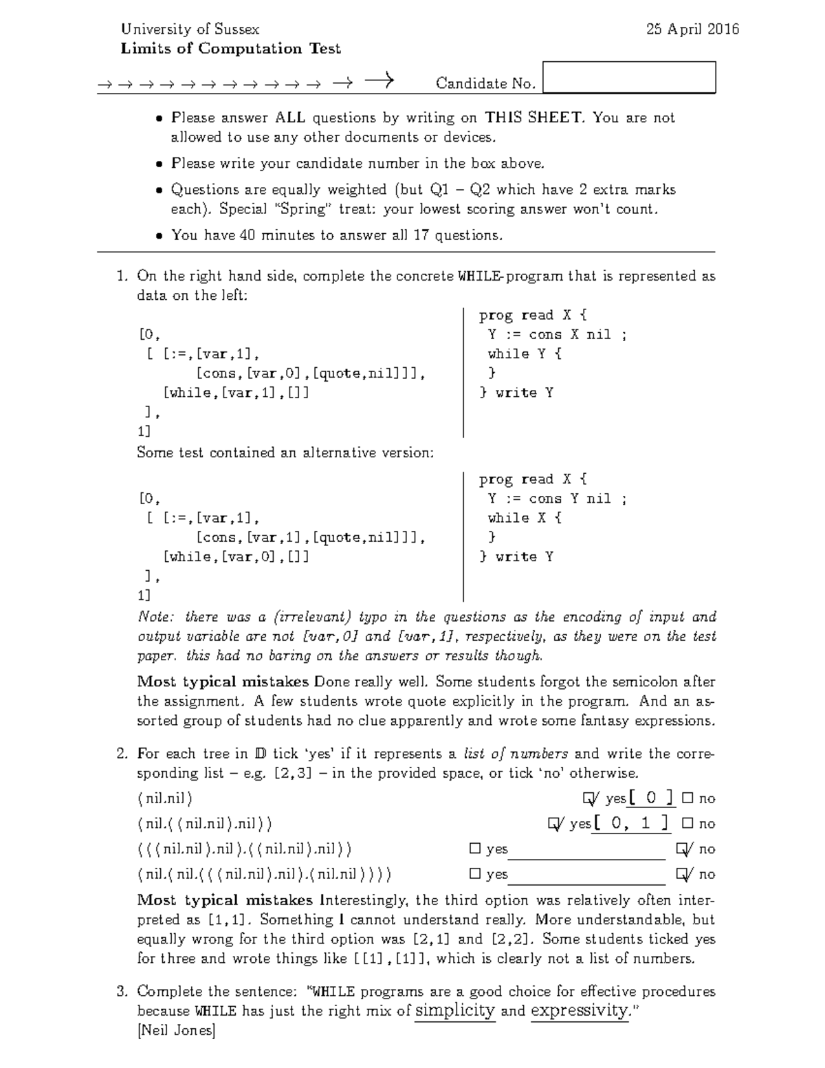 Test15 16answers - University of Sussex 25 April 2016 Limits of ...