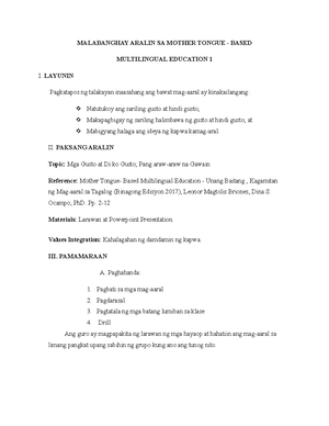 DLP Filipino 6 Q4 - Sample Daily Lesson Plan - FILIPINO VI I. Layunin ...