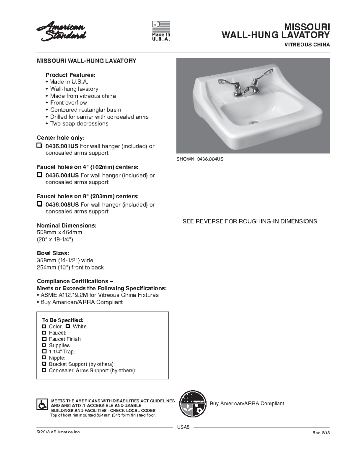 11264082 - asdsadsad - © 2013 AS America Inc. USA Rev. 5/ Missouri wall ...