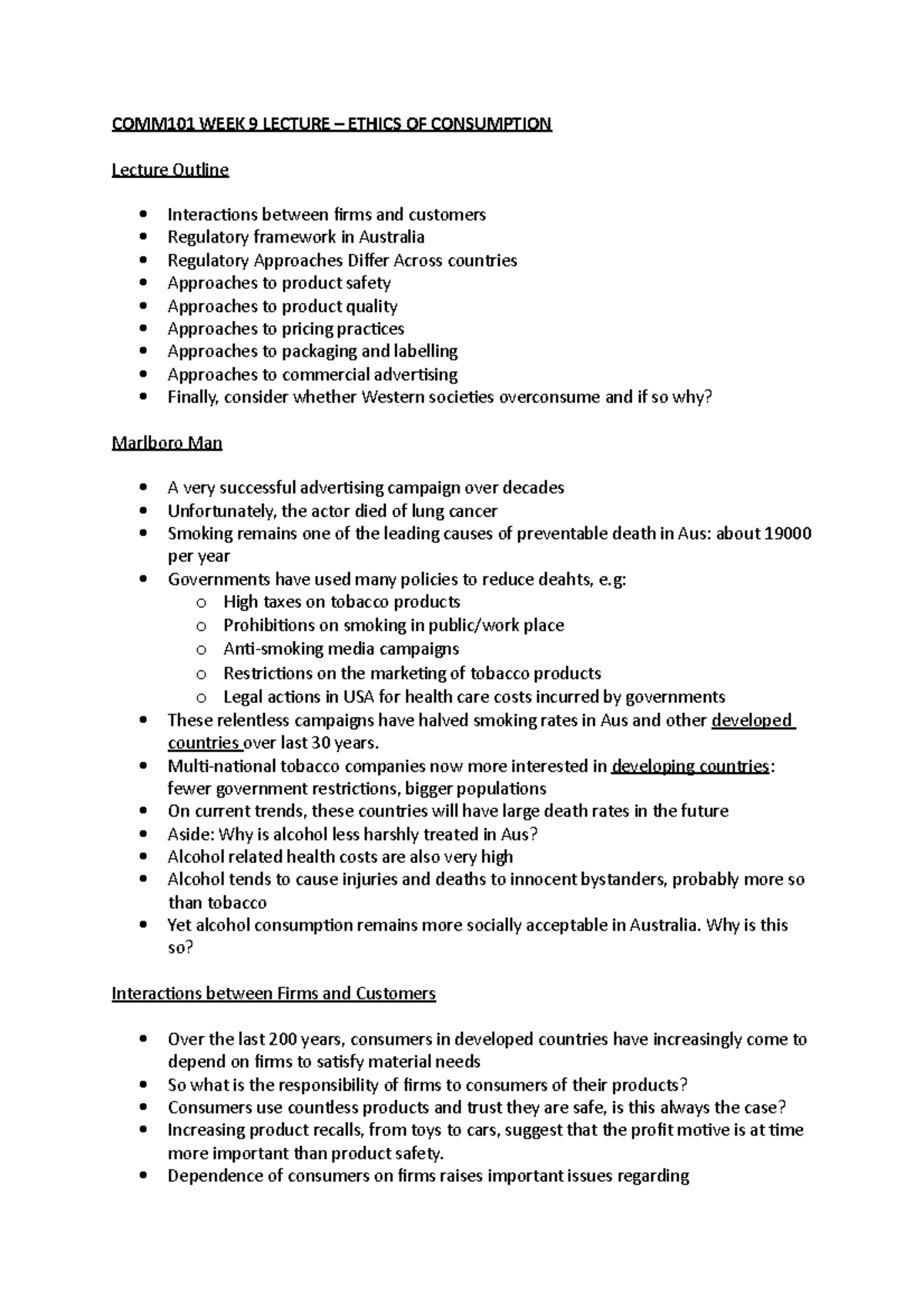 COMM101 WEEK 9 Lecture – Ethics OF Consumption - COMM101 WEEK 9 LECTURE ...